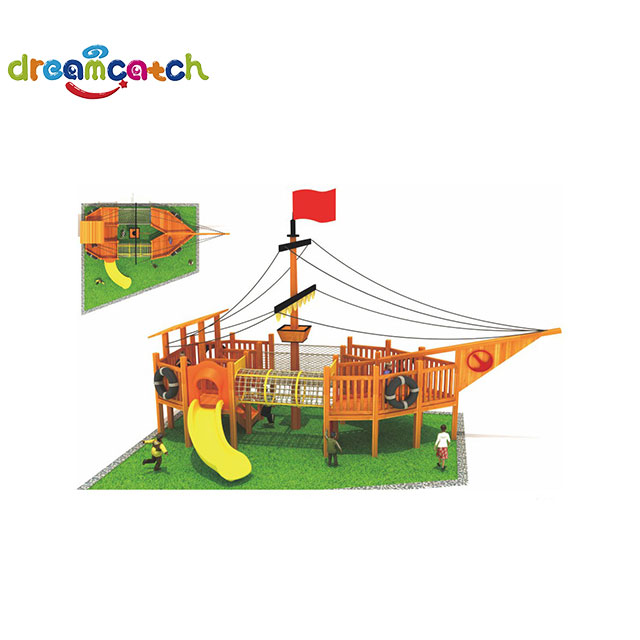 Wooden Pirate Ship Children's Outdoor Park Playground - Buy Children's ...