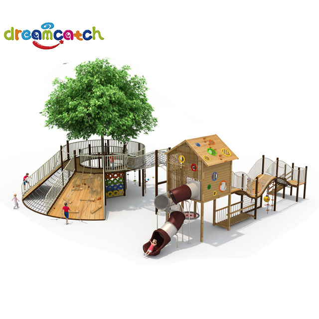 China Natural Playground Jungle Crossing Playground for outdoor wooden ...